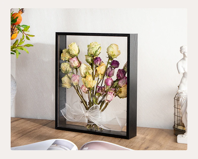 Dried Flower Frame Set Table Storage Double-sided Plexiglass Display ...