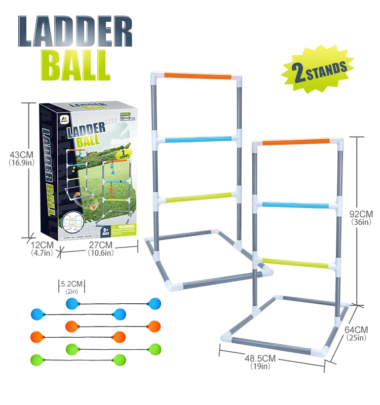 Plastic Ladder Ball Game Set Ladder Toss Outdoor Toy Set With 6 Bolo ...