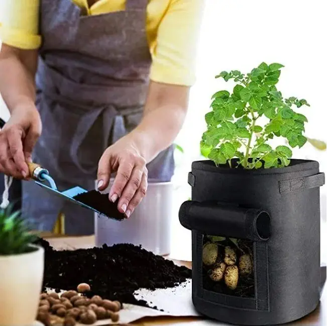 Garden Hydroponic Black 1 2 3 5 7 10 15 20 25 30 Gallon Felt Vegetables ...