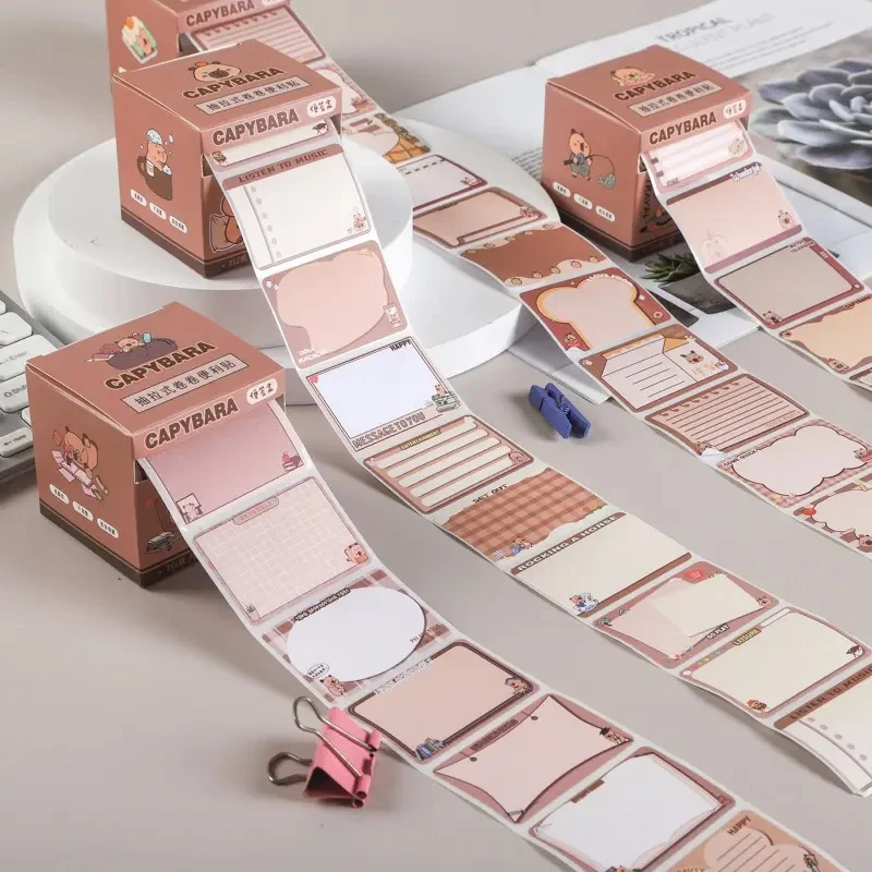 Capybara Cute Cartoon Fully Adhesive Sticky Note Memo Pad Paper ...