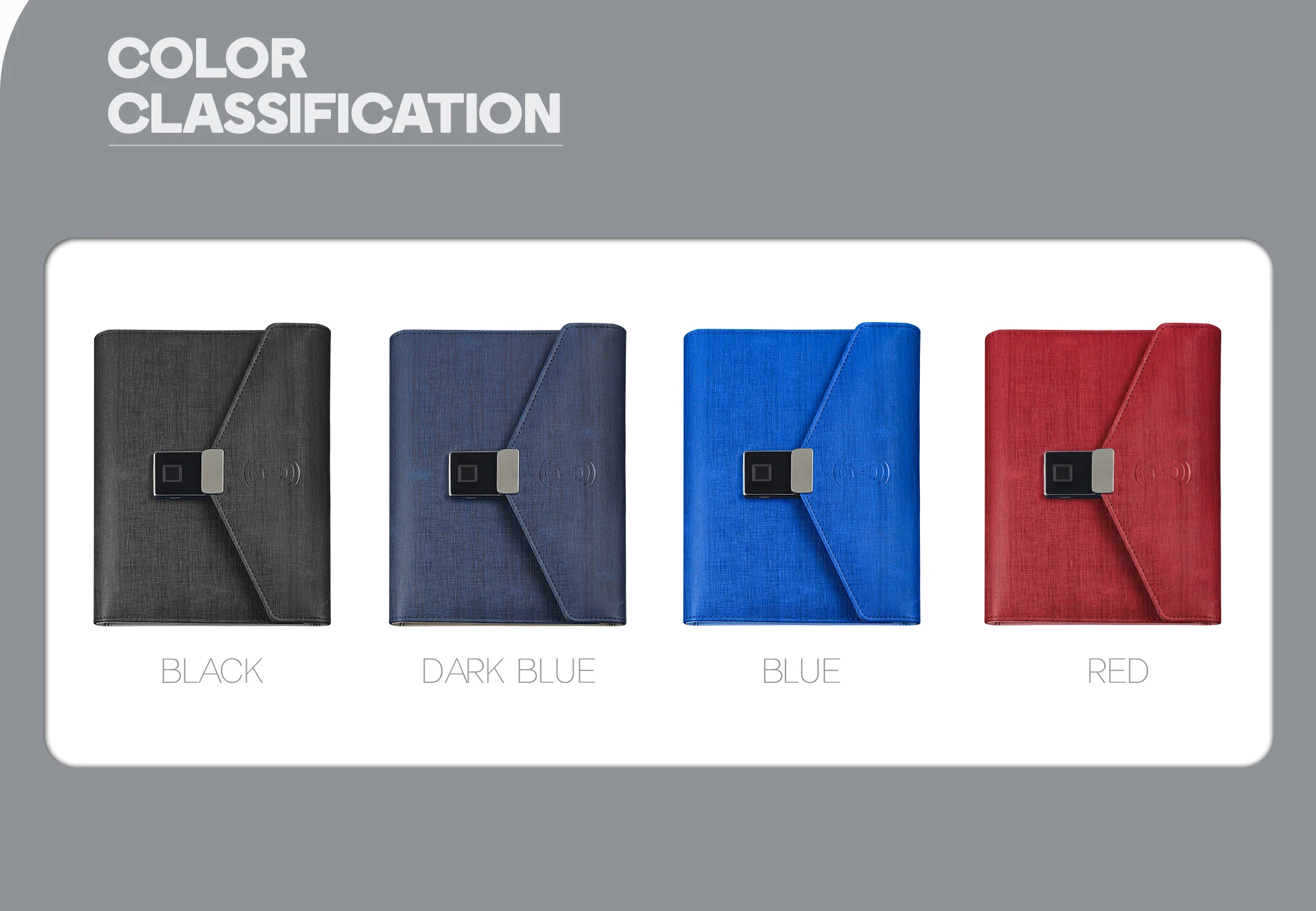 Multifunctional Fingerprint Lock Notebook Pu Leather Wireless Charging ...