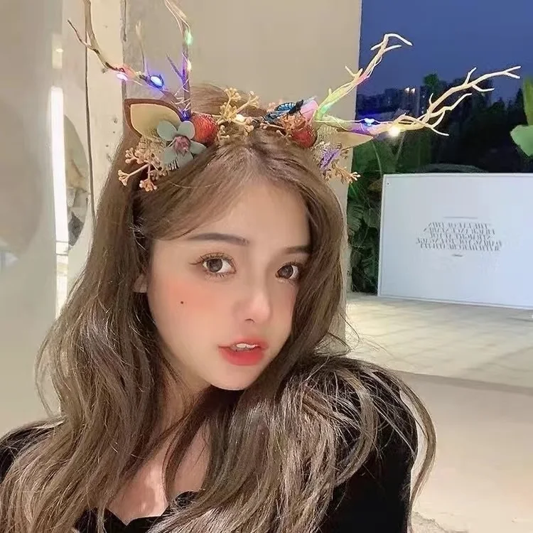 AOQI Custom Fashion Luxury Festive Supplies High Quality Christmas Hair Accessories Elk Headband ...