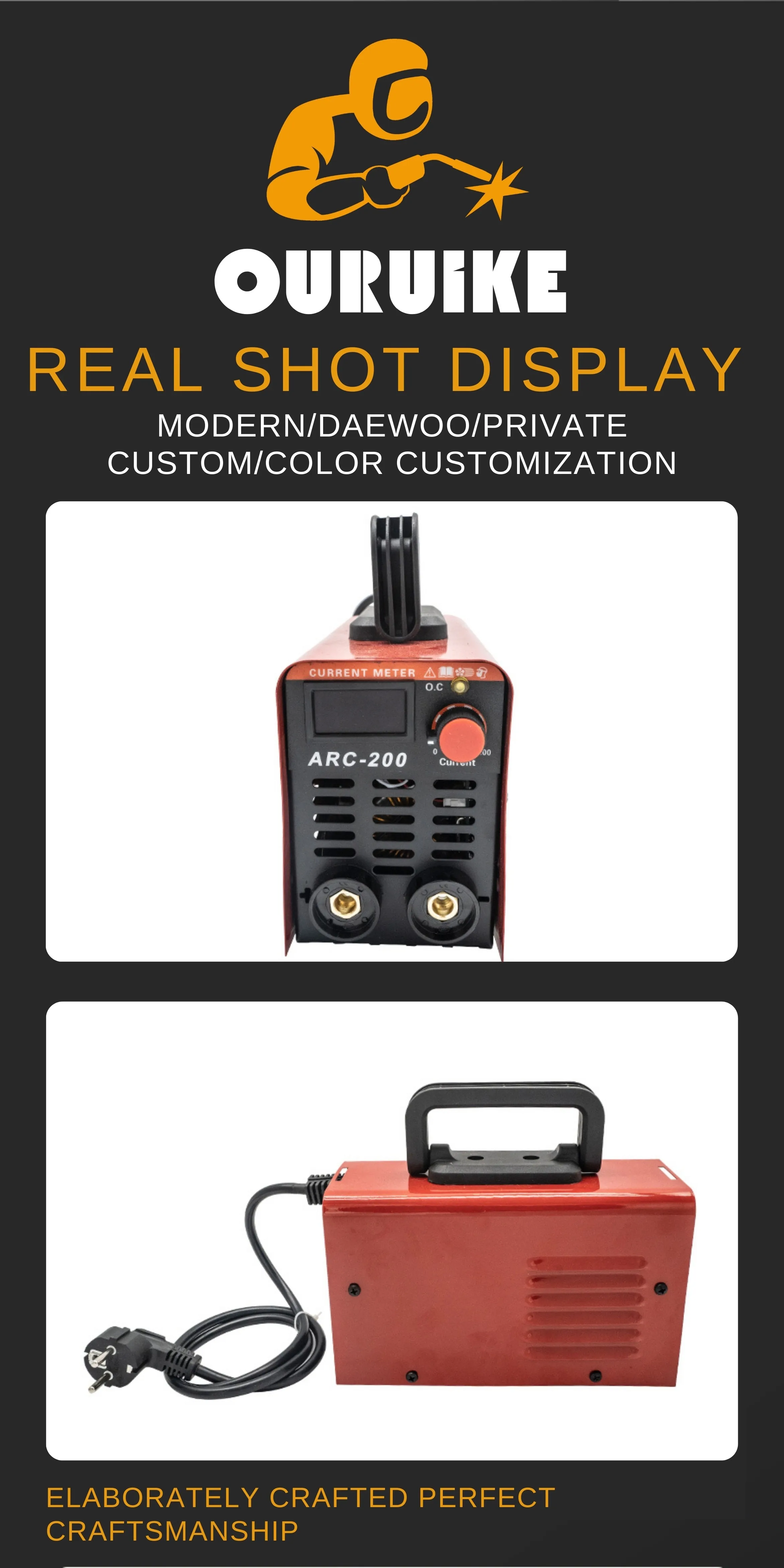 Portable 200A ARC Welding Machine Mini Red Color MIG Welders Equipment ...