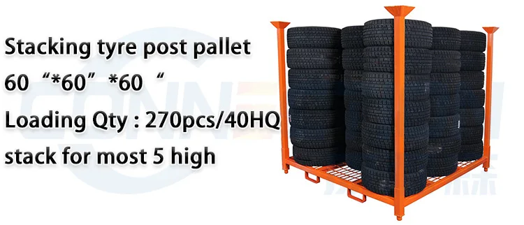 Warehouse Movable Metal Stacking Post Pallet Tyre Rack - Buy Movable ...