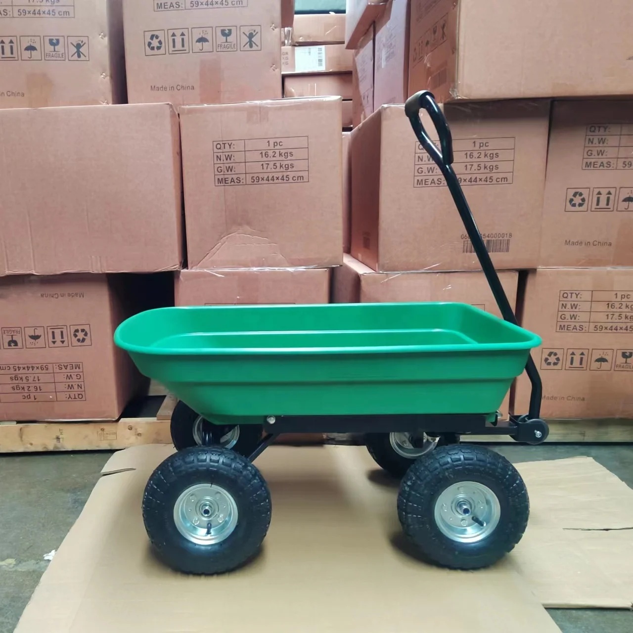 GARDEN DUMP TROLLEY Heavy Load Gravel Soil Cart Tipping Wheelbarrow Tip ...
