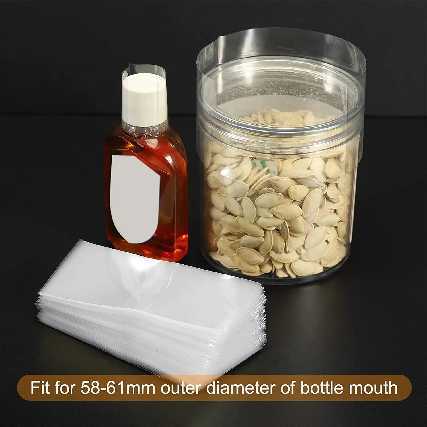 Bottle Cap Shrink Wrap - Customizable Heat Seal Solutions