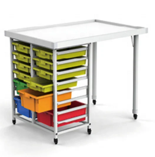 movable game table with different size storage boxes/ writable ...