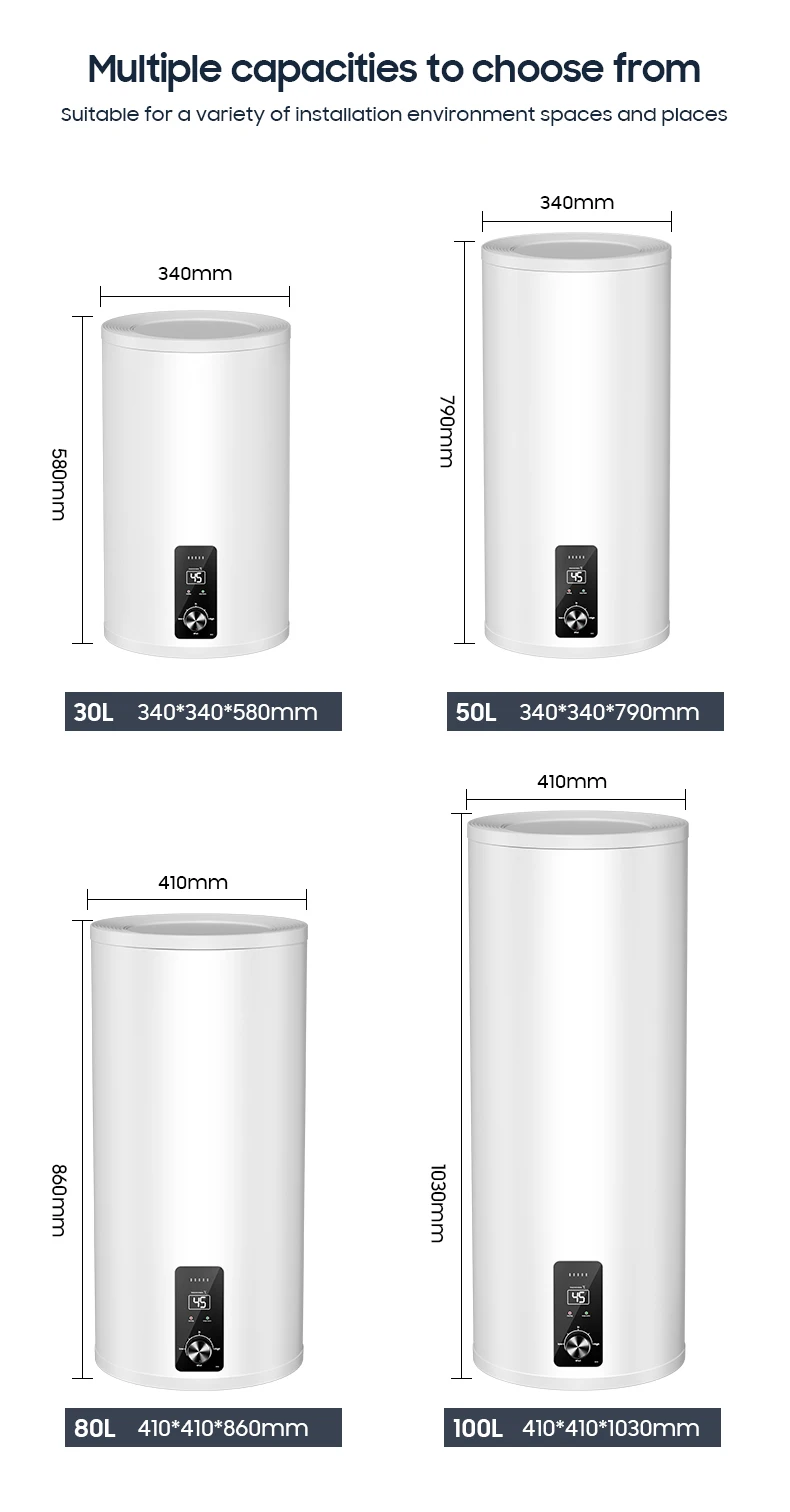 Customizable OEM 30L-100L Wall Mounted Bathroom Electric Geyser Shower ...