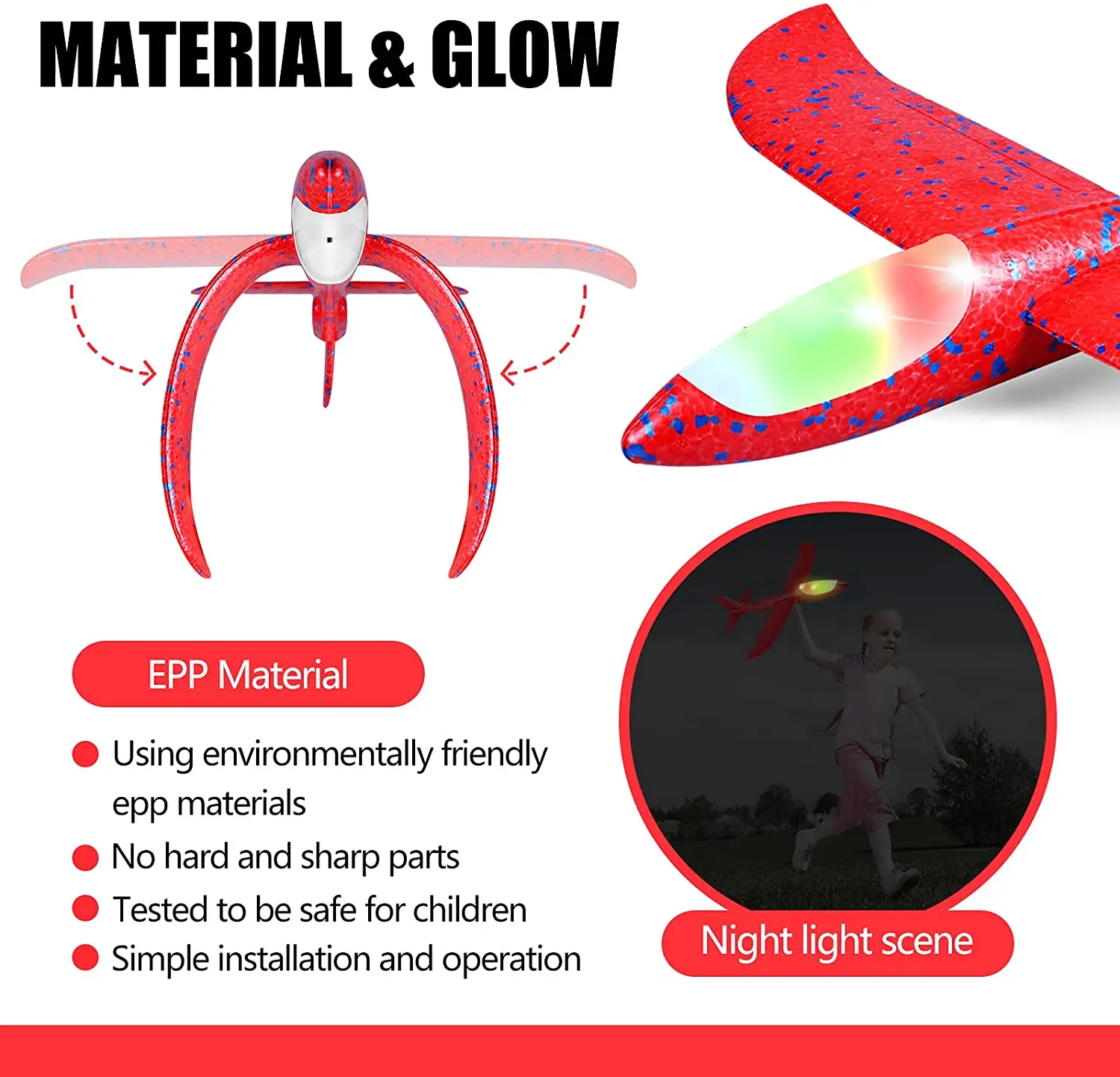 Hand Throwing Plane with Light - Fun Outdoor Toy for Kids