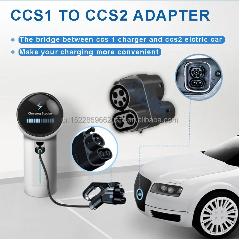 Olink EV Adapter IP54 Waterproof CCS2 Adapter CCS1-CCS2 EVSE Connector ...