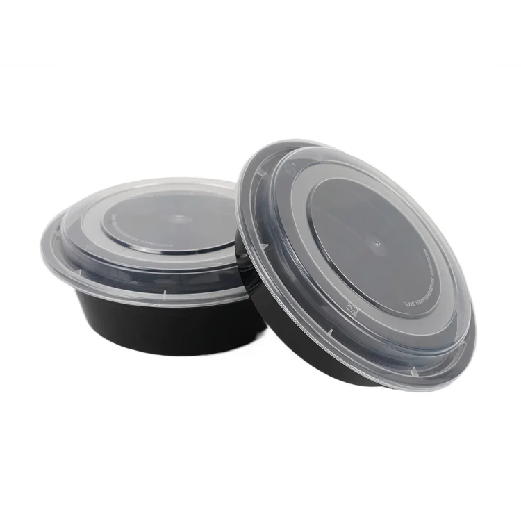 Disposable Black Round Shape Food Container 16oz 24oz 32oz 48oz Food ...