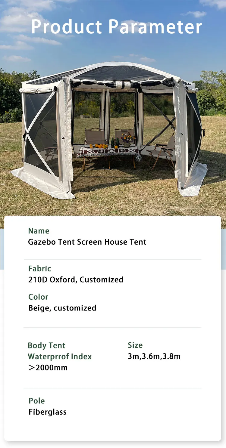 Portable Double Layer Oxford Fabric Hexagonal Mesh Tent Screen House ...
