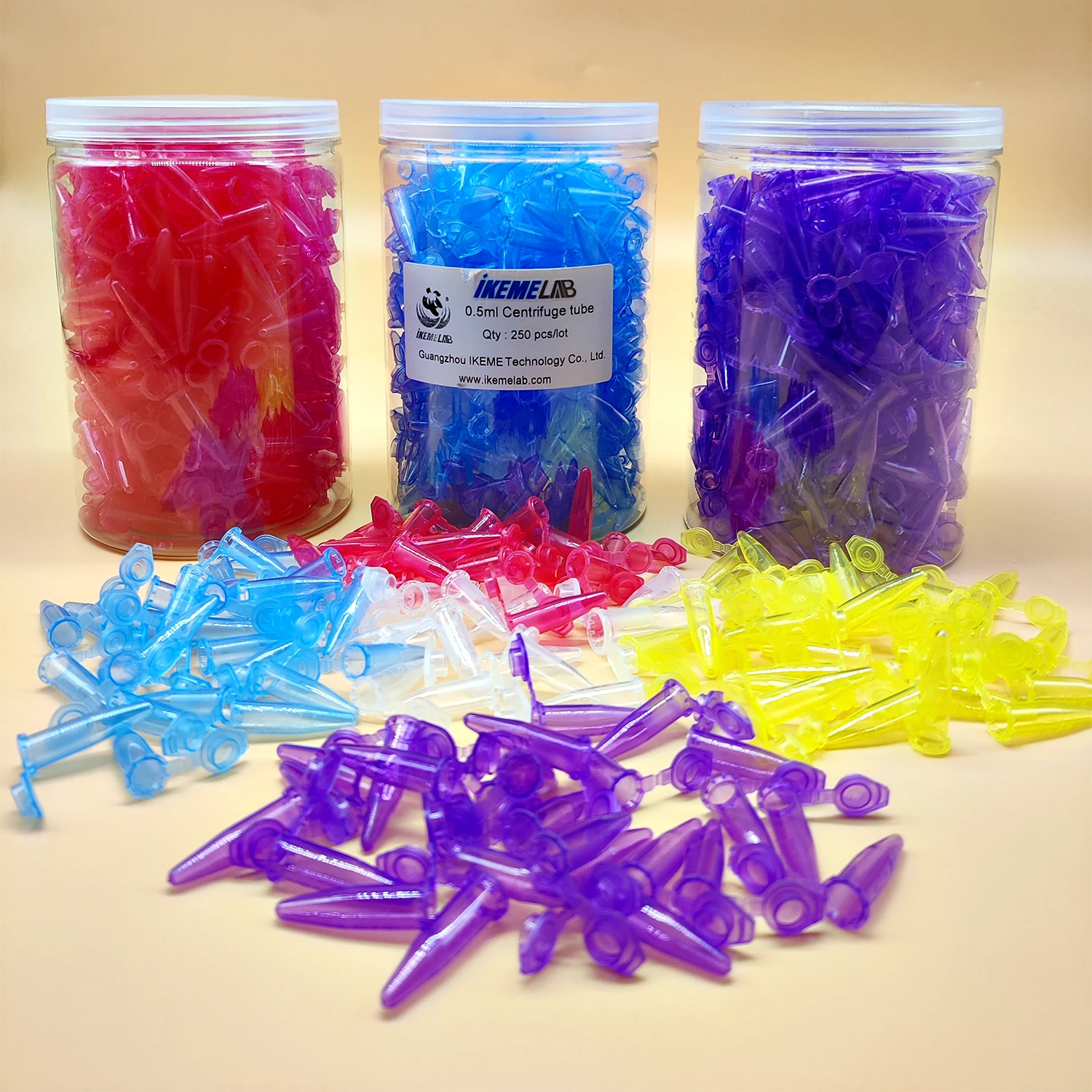 IKEME Lab Transparent Colored Contrifugal Tubes - 0.2ml to 2ml