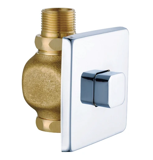 Square Shape Concealed Installation Toilet Flush Valve Brass