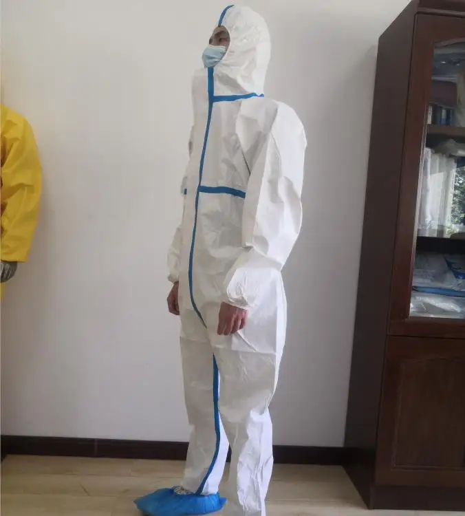 Manufacturer supply EN14126 disposable coverall protective body suit of ...