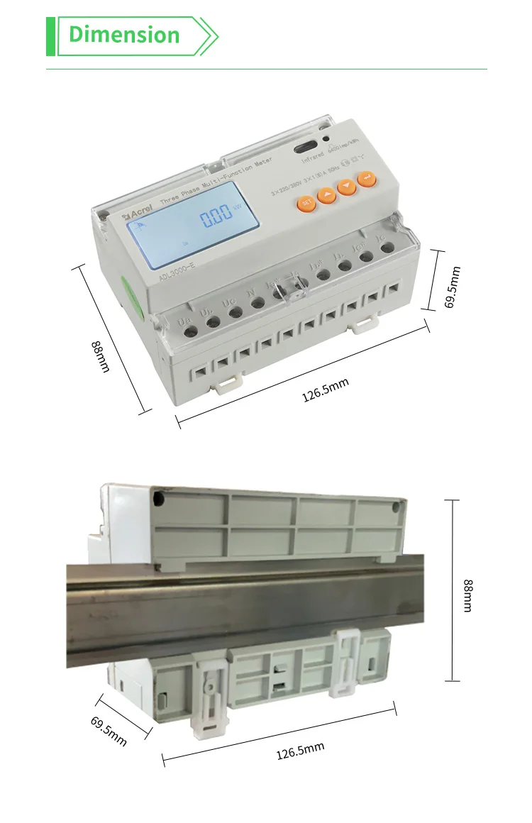 Acrel Dtsd1352 Solar Inverter Energy Meter With Rs485 And Lcd Display ...
