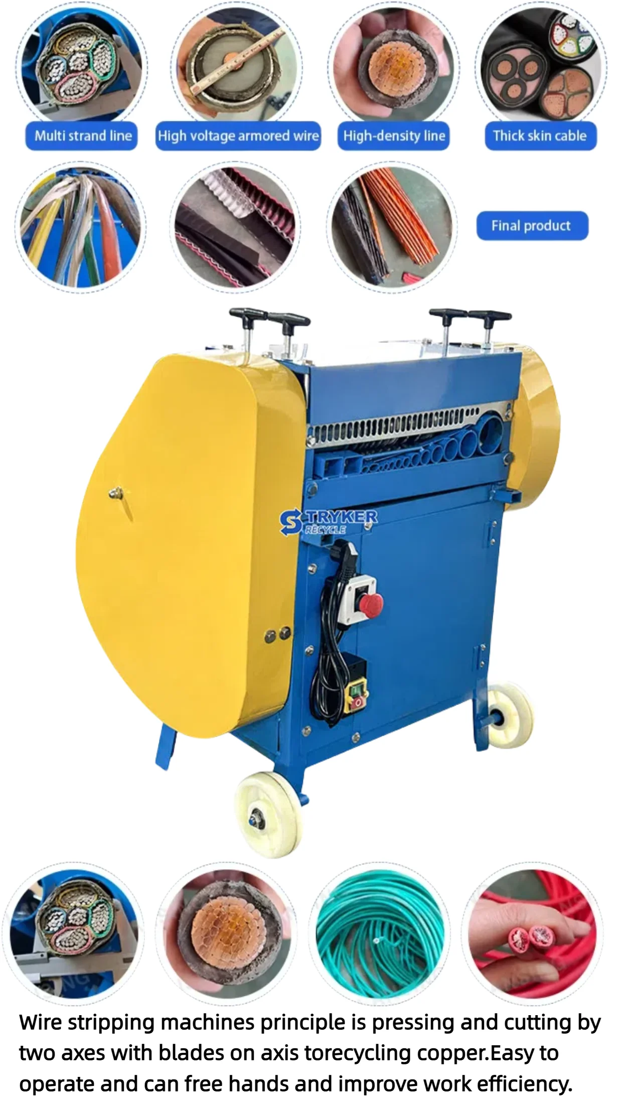ST-KOF Electric Automatic Cable Wire Recovery Machine Electric Wire ...