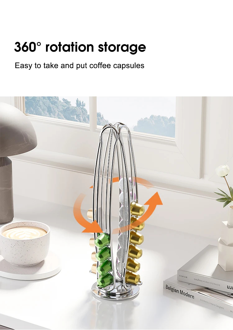 Nespresso 40 Pods Coffee Capsule Metal Storage Organizer Caddy Holder ...