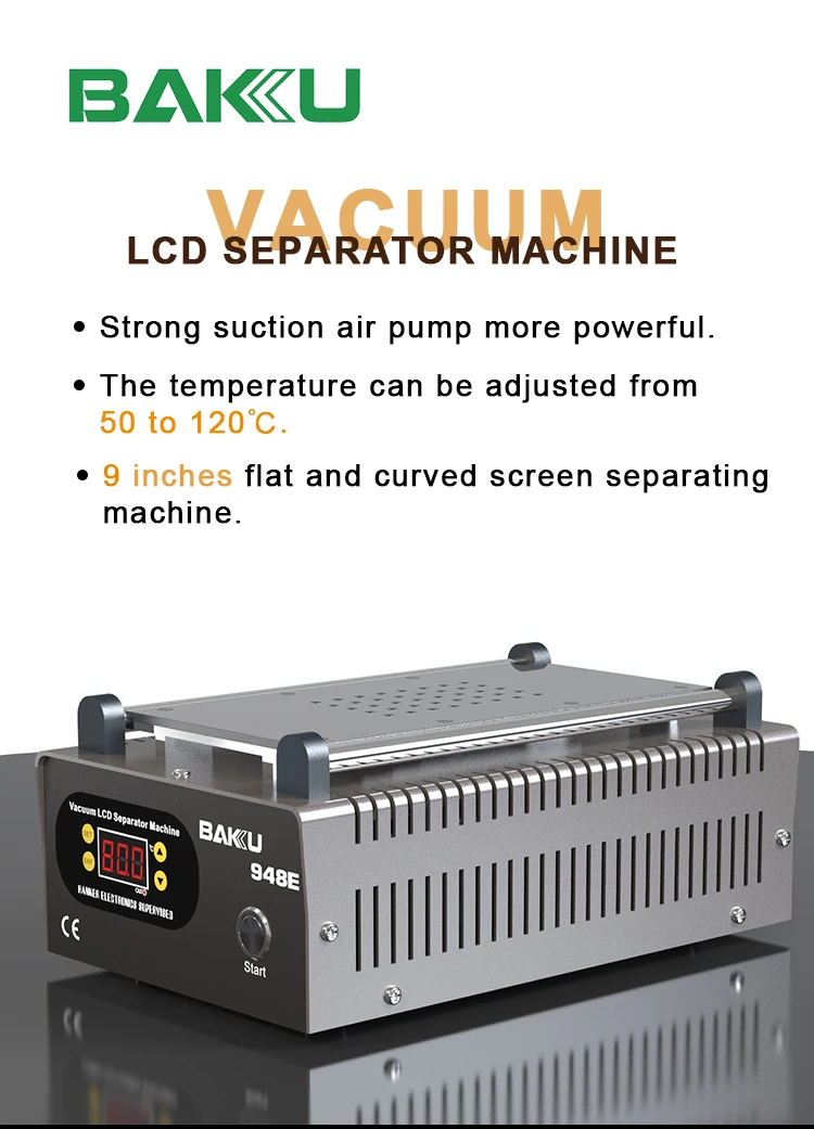Baku Newly Product Vacuum Lcd Separating Machine Bk-948e High Quality Excellent Price - Buy Lcd ...