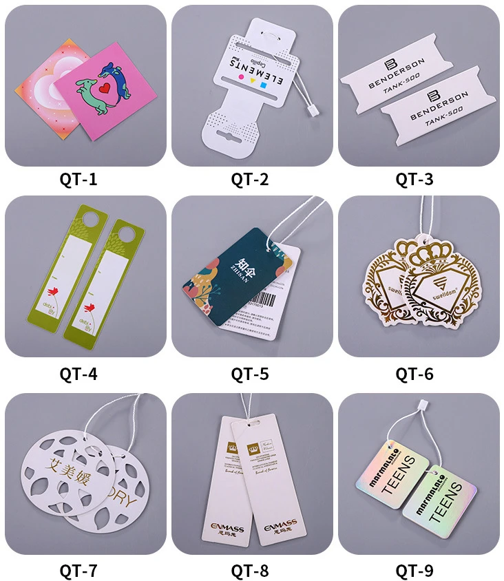 Custom Sustainable Printing Logo Cardboard Clothing Swing Square Label ...