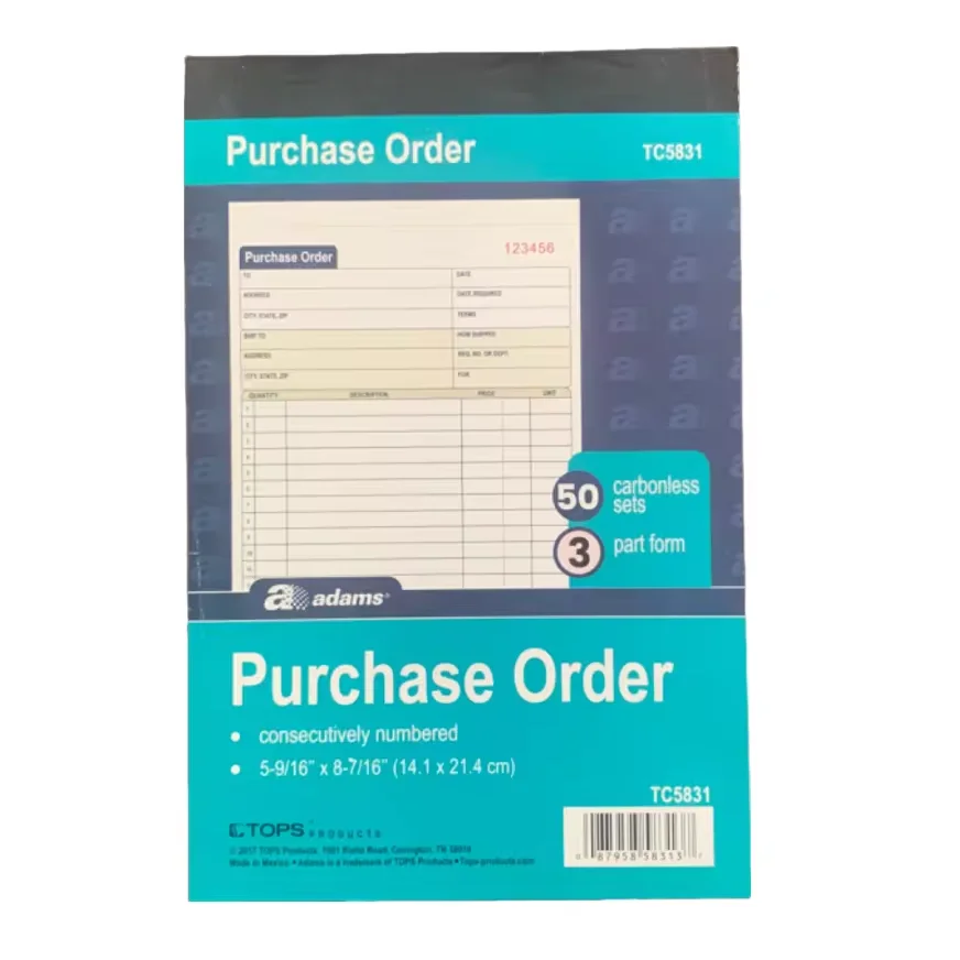 Carbonless Custom purchase Order Book triplicate 50carbonless sets 3 ...