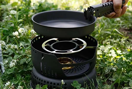 Alocs Lightweight Portable Compact Camping Gear Cooking Pot Pan Kit ...