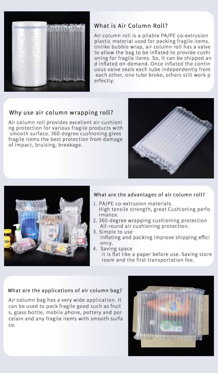 Inflatable Wrap 50 Meter Inflatable Air Cushion Column Bubble Packaging ...