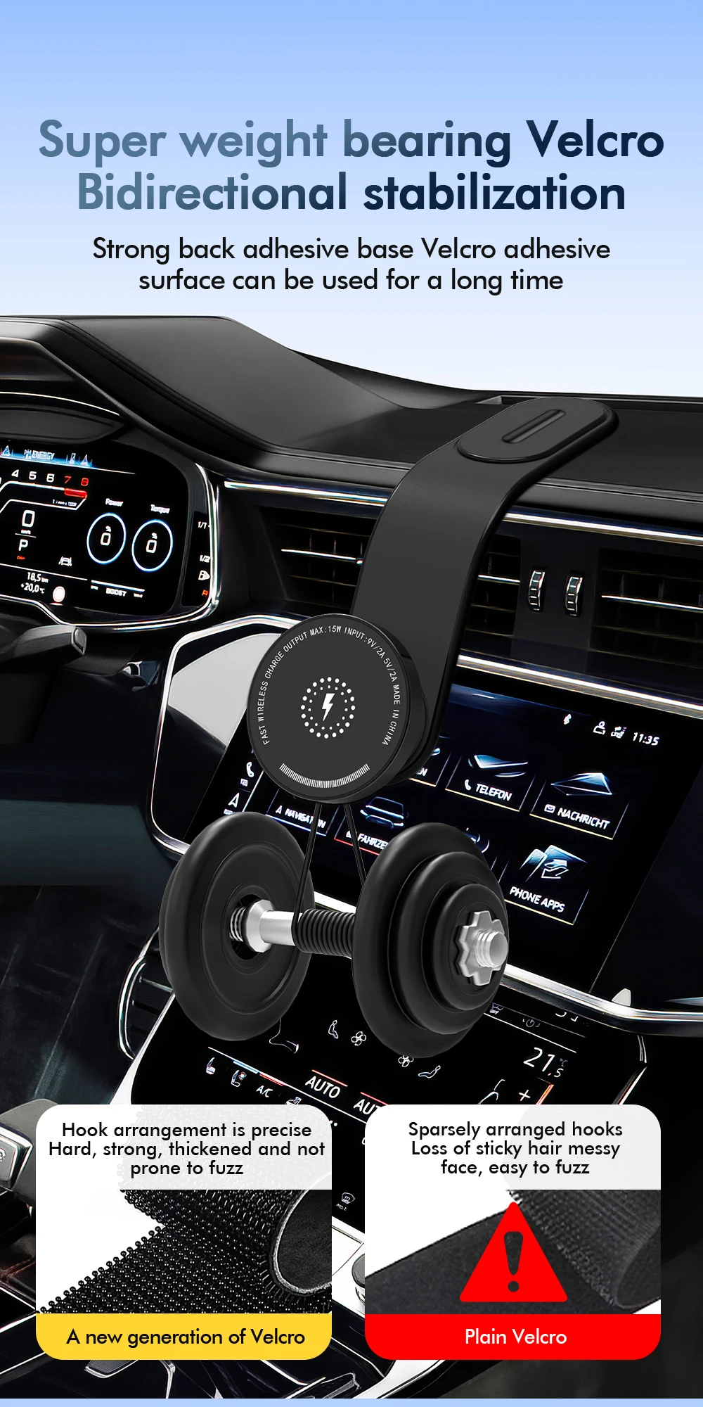 Magnet Smart Mobile Phone Stands Mount 15W Fast Charging