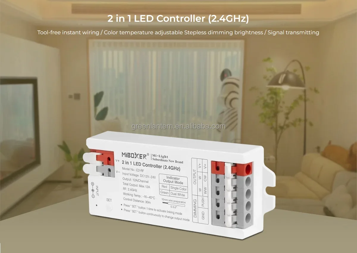 Tool-free Instant Wiring 2.4g Rf 2 In 1 Led Dimmer Controller For ...