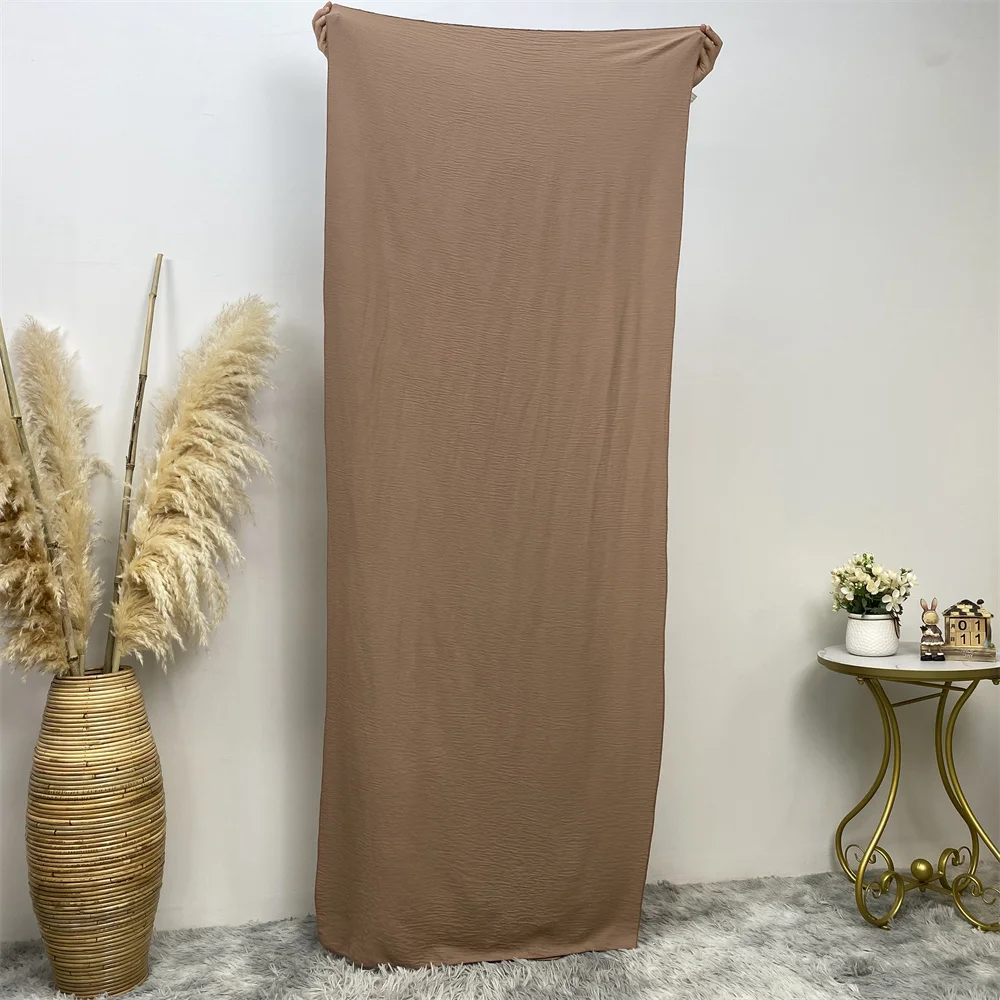1956# 10 Colors Wrinkle Crepe Islamic Jilbab Head Hijab Solid Color ...