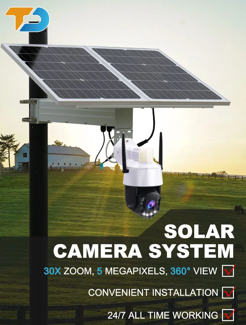 Tecdeft ODM Auto Human Tracking GSM Alarm 4K 30X WIFI 5MP