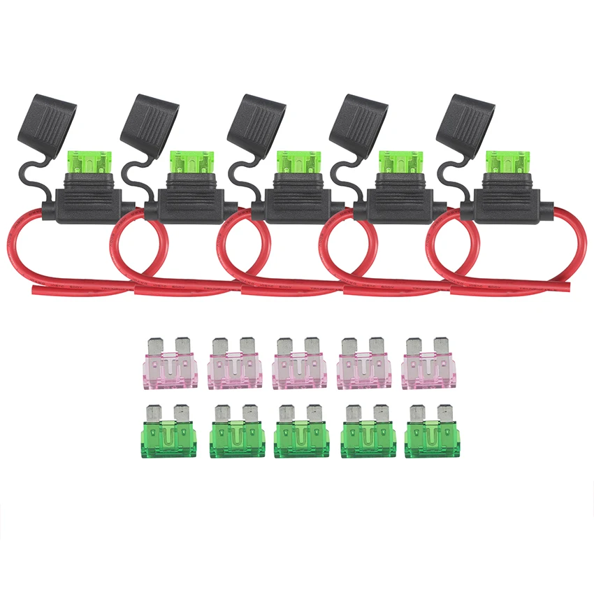 Jumper Power Cable with 40A Fuse Holder for Car Battery