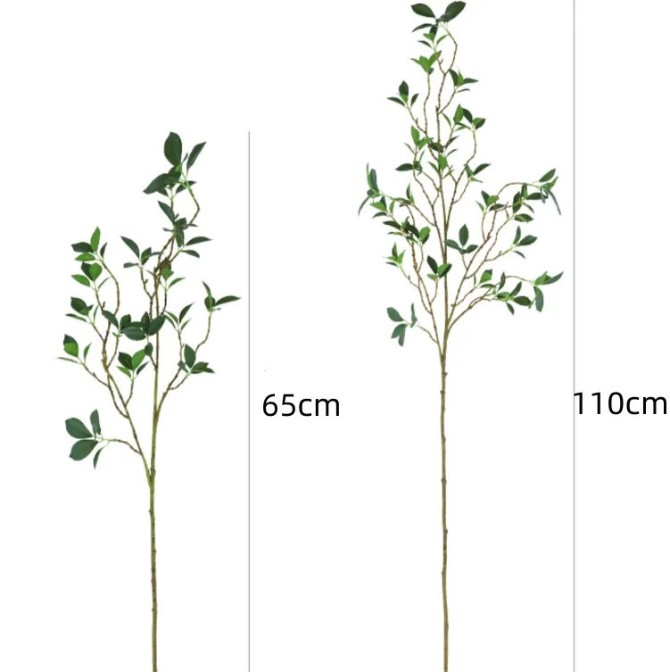 Artificial Real Touch Ficus Leaf Stem Branch Leaves for Decor