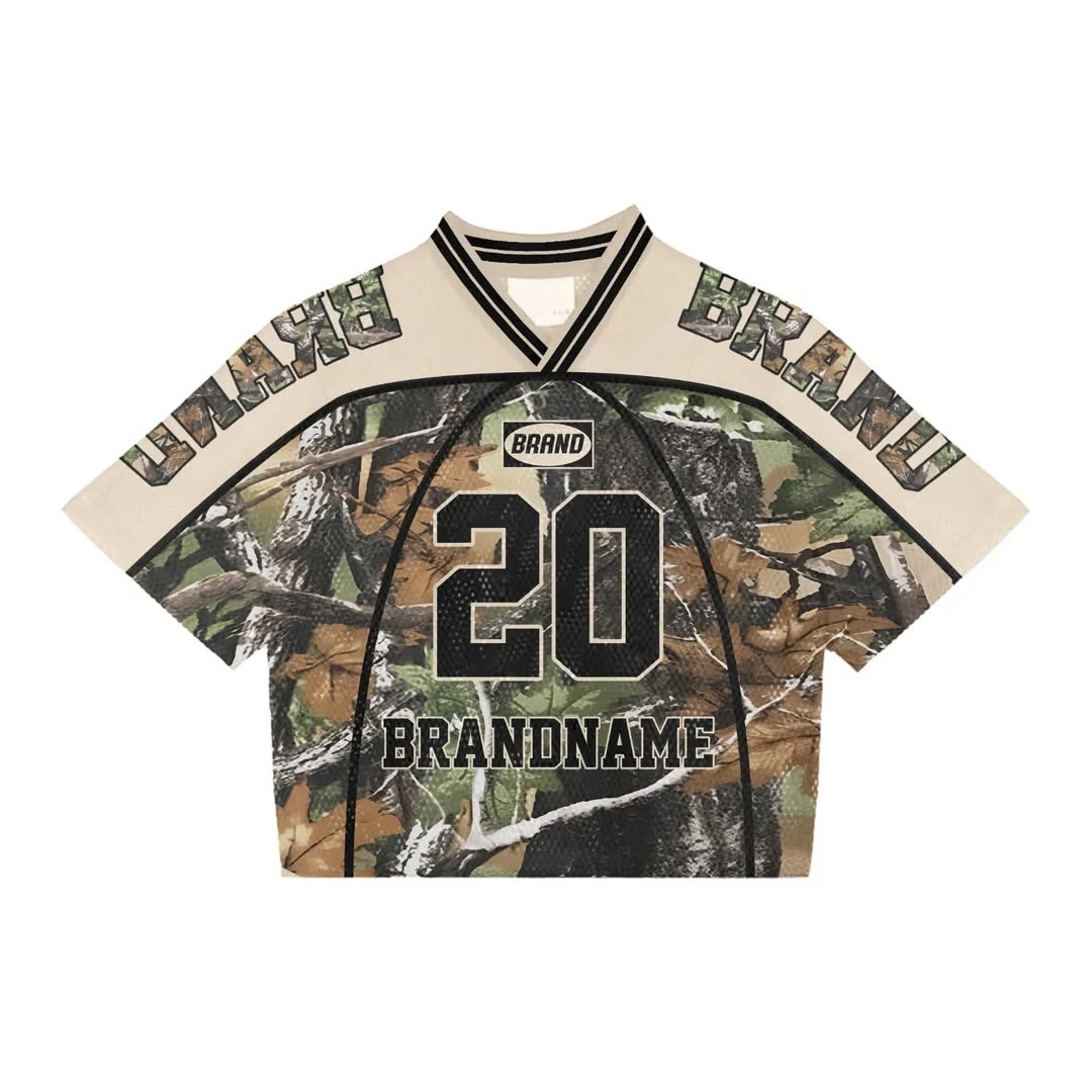 Custom Mesh Boxy Jersey Oversized Cropped Graphic T-shirt American ...