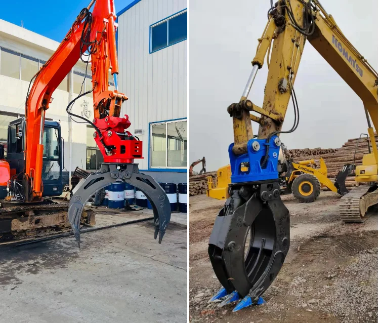 16 Ton Digger Log Grapple Hydraulic Wood Grabber for Excavator Scrap ...