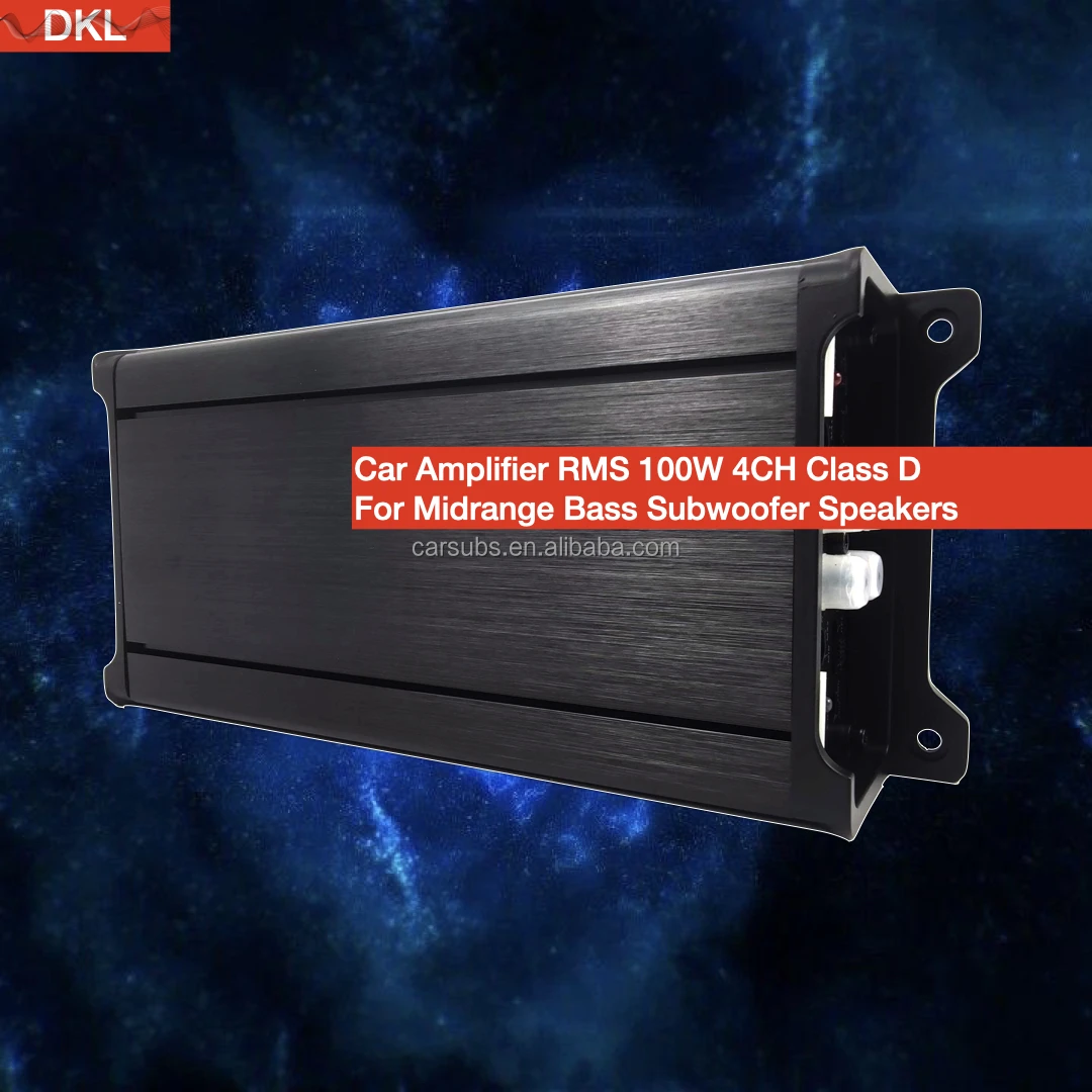 Car Stereo Amplifier - 100W RMS, 4D High Level RCA AMP