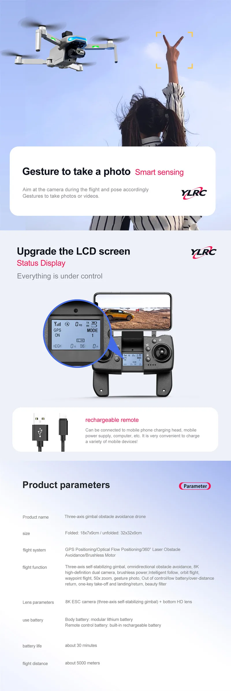 S135 Pro 5g Gps Professional 8k Dual Hd Camera 3-axis Fpv Brushless Avoidance Quadcopter Dron ...