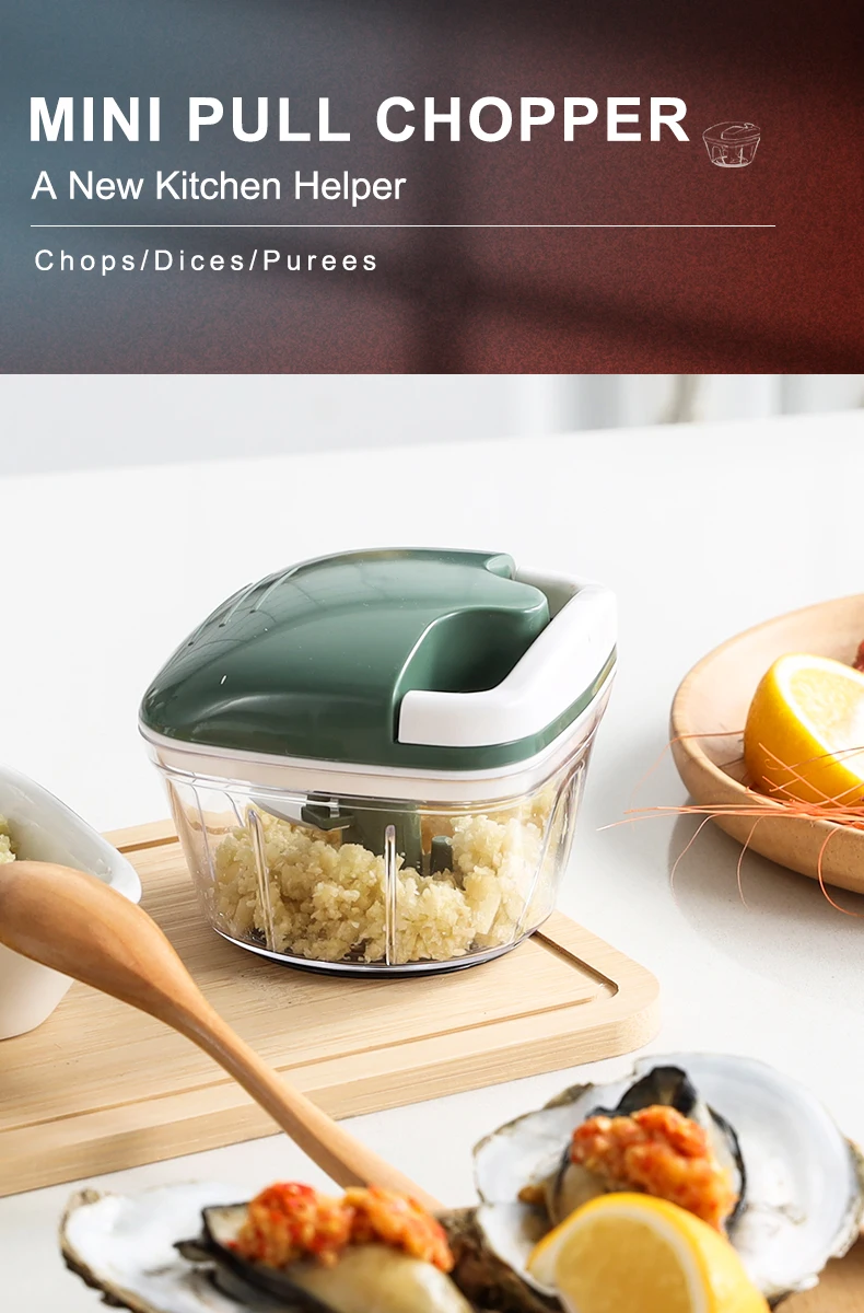 Manual Mini Speedy Chopper Hand Held Stainless Steel Vegetable Cutter ...