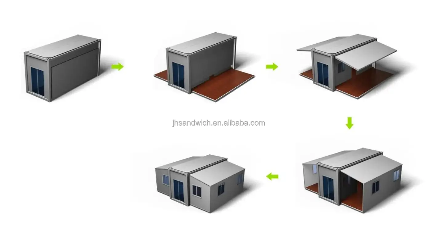 40ft Folding Expandable Granny Flat Prefabricated Container House Good ...