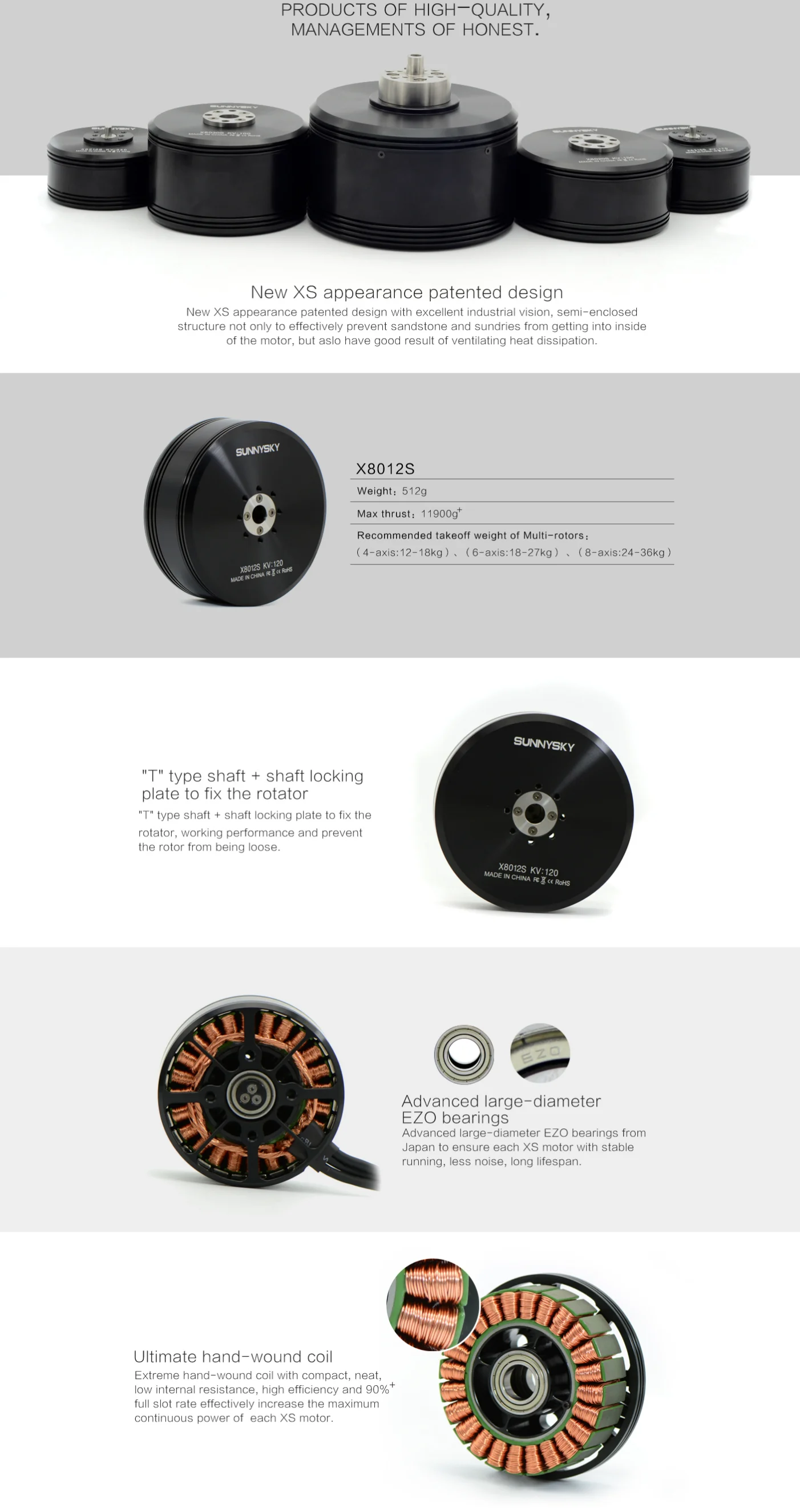 Sunnysky X8012s Kv150 High Efficiency Powerful Bldc Brushless Motor Xs ...