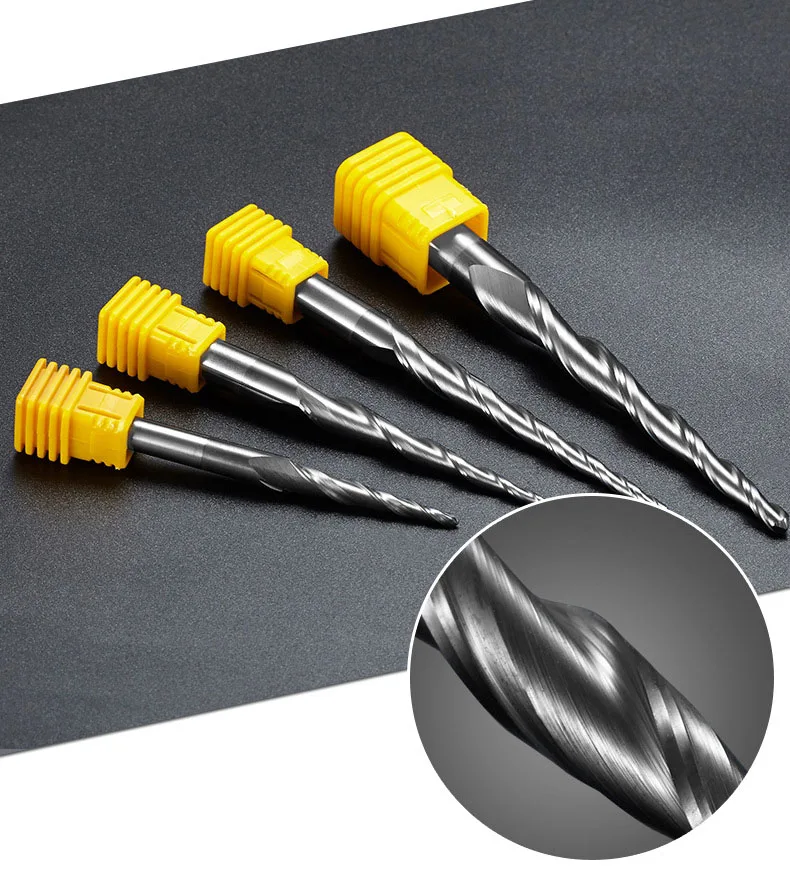 JR134 HRC55 Coated Taper Ball Nose Milling Cutter 2f Carbide Ball ...