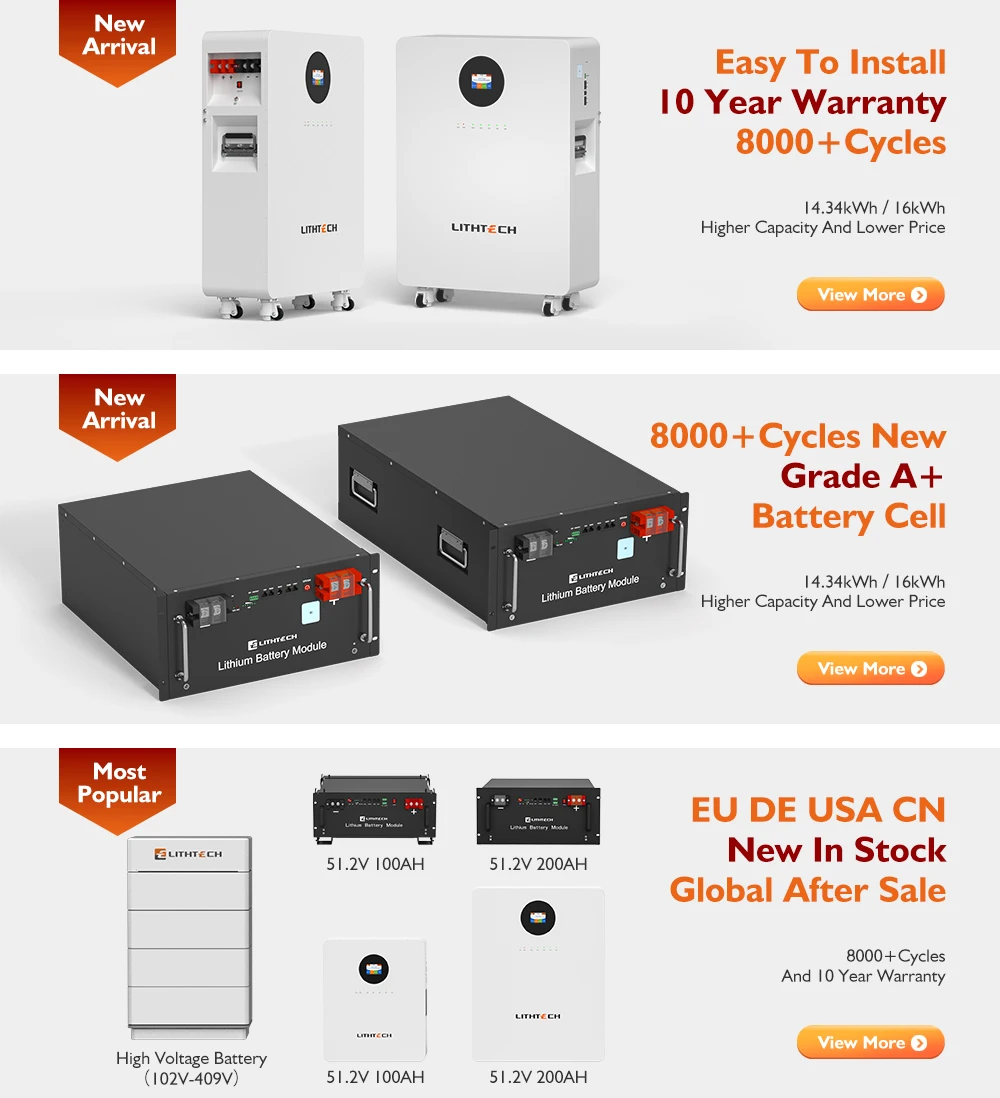8000cycle EU Lifepo4 Inverter Battery - 15kw Home Storage