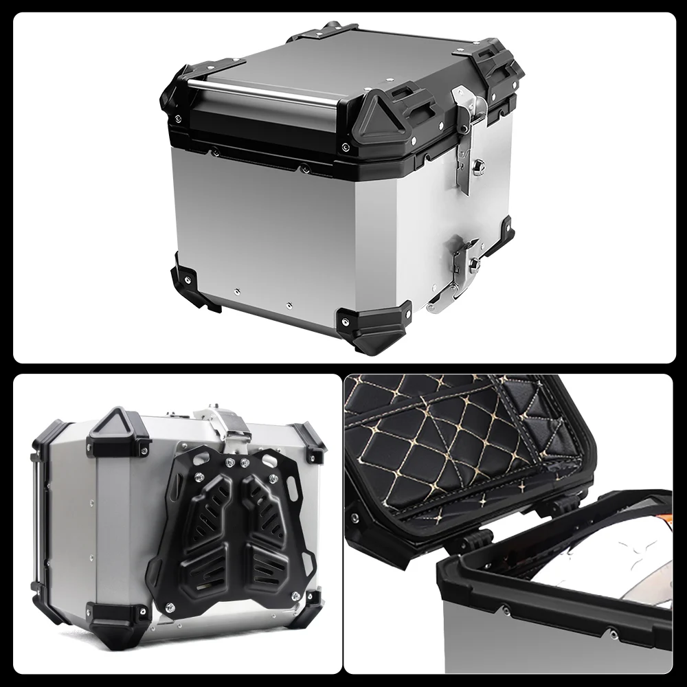 45 Liter Black Aluminum Motorbike Pannier Storage Luggage Cases ...