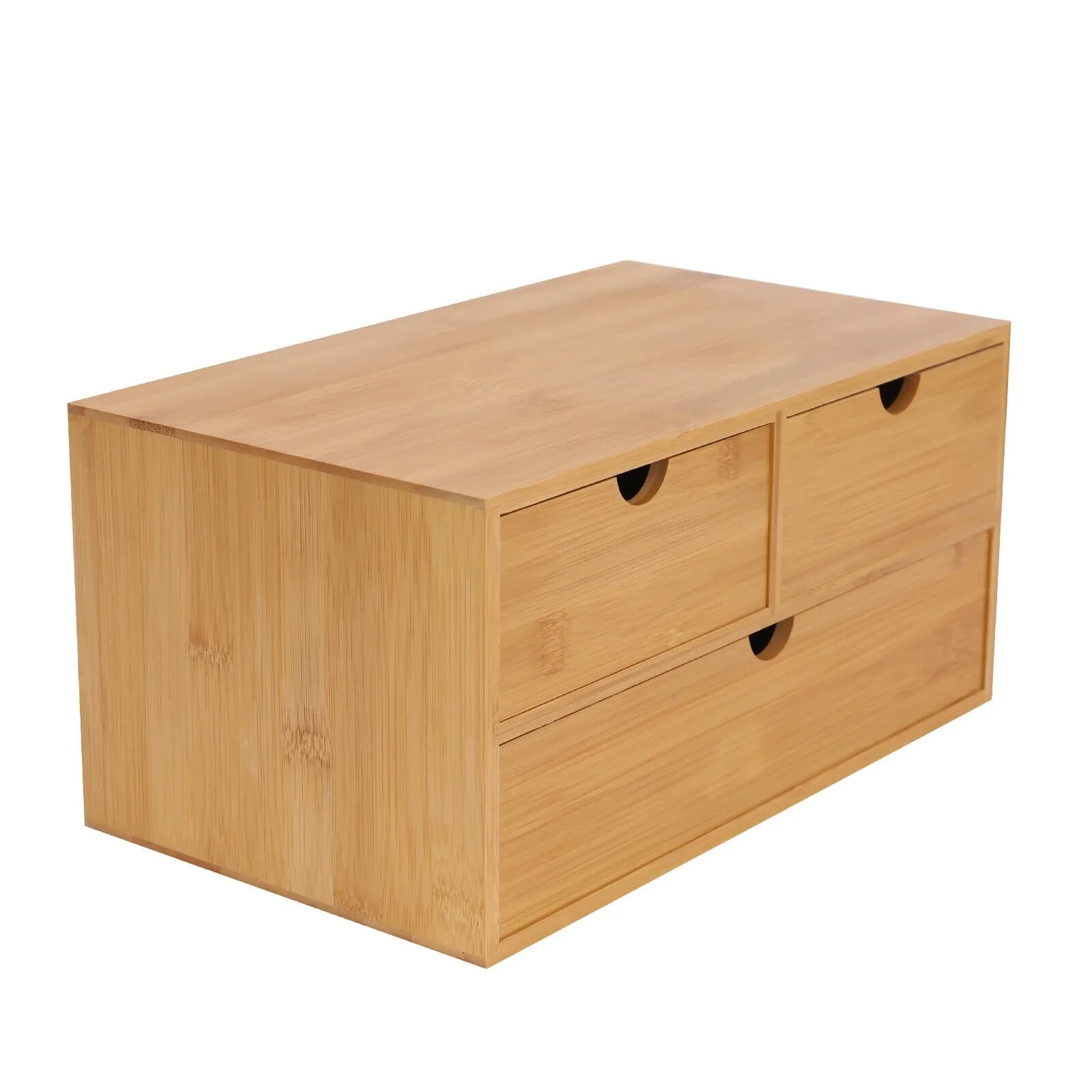 Wooden Desk Tabletop Drawer Storage Organizer Box for Office Home ...