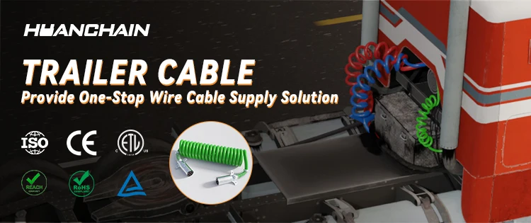 7 Way Trailer Cable,15 Ft Heavy Duty 7 Core Abs Electrical Power Coil ...