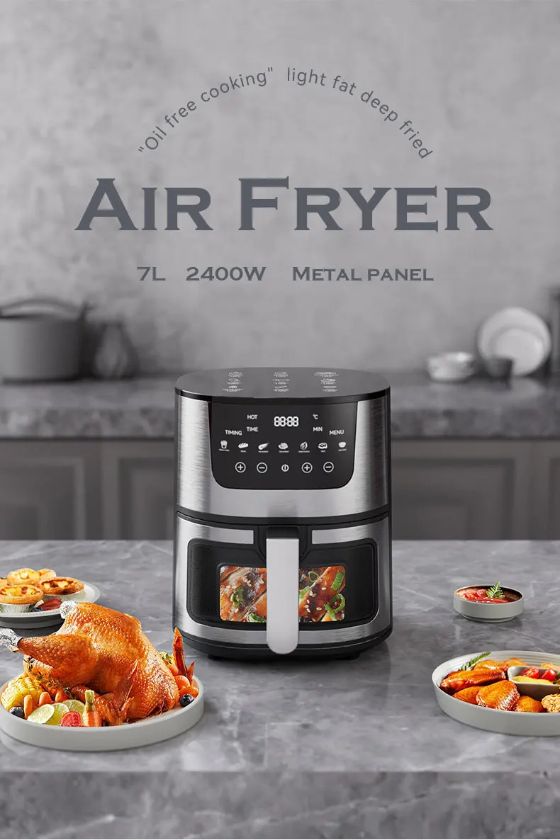 Stainless Steel Air Fryer - Efficient, Oil-Free Cooking