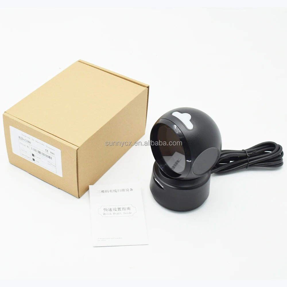 2D QR Hands-Free Omnidirectional Barcode Scanner Desktop USB Wired on ...