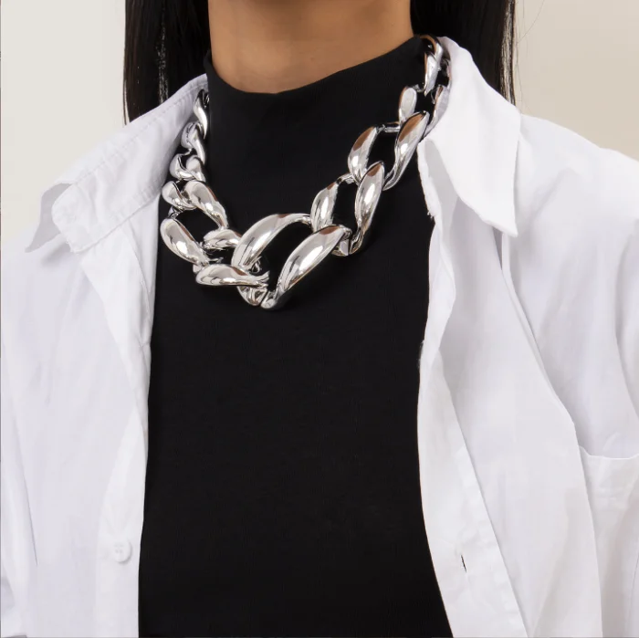 Exaggerated Plastic CCB Big Chunky Chain Necklace for Women Vintage ...