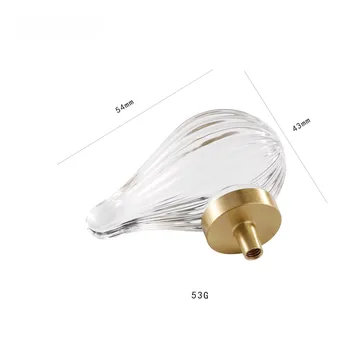 Crystal Handle Brass Pigeon Egg Drawer Cabinet Door Handle Transparent ...