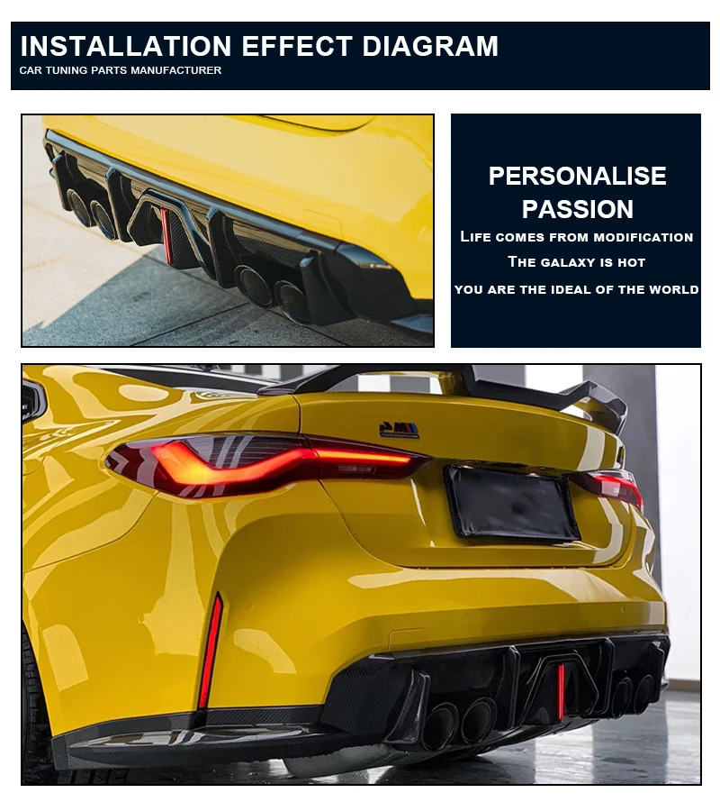 Dry Carbon Fiber G80 Rear Bumper Diffuser For Bmw M3 G80 M4 G82 G83 ...